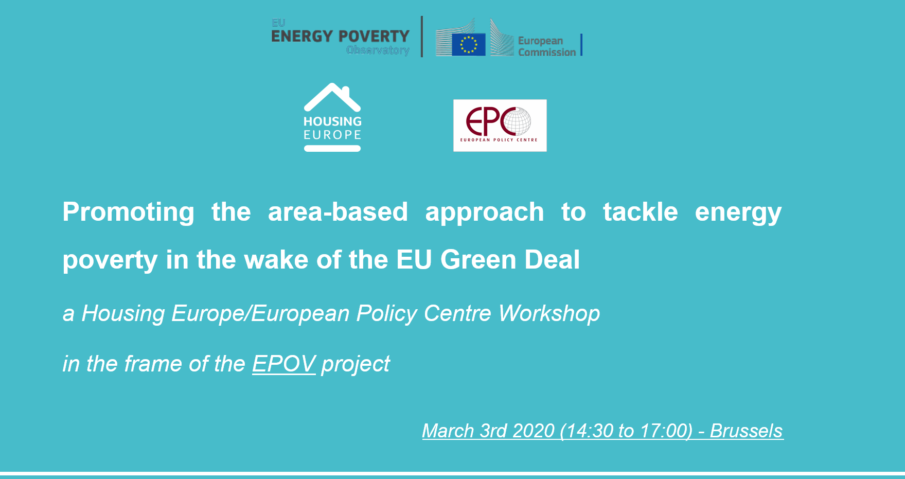 Promoting the area-based approach to tackle energy poverty in the wake of the EU Green Deal ...